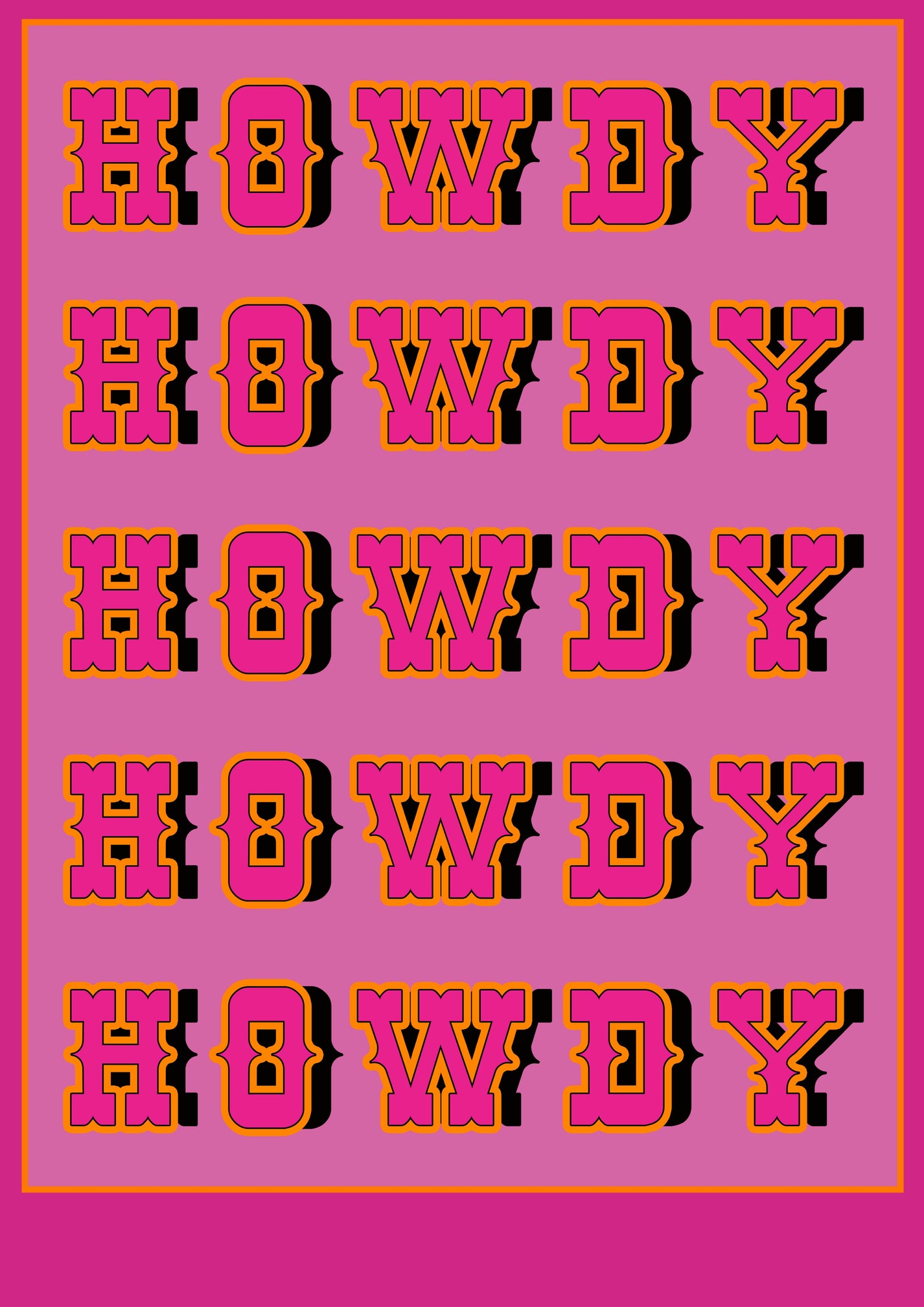 Howdy western typography artwork poster print – Buba Goods